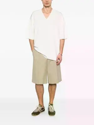 AMI Paris Short-sleeve V-neck T-shirt - White