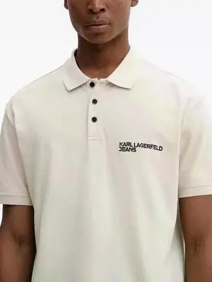 Karl Lagerfeld Logo Polo Shirt - Neutrals
