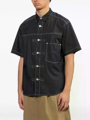 Comme Des Garçons Contrast Stitching Short-sleeve Shirt - Blue