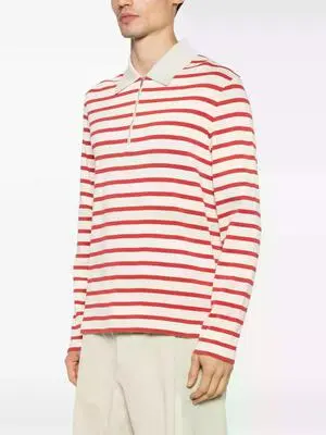 JIL SANDER Striped Zip Polo Shirt