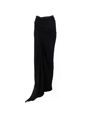 Rick Owens Draped Midi Skirt - Black