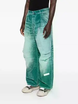 PDF Velvet Embroidered Trousers With Belt Loops