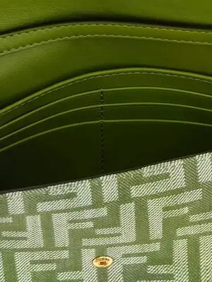 Fendi Ff Jacquard Shoulder Bag - Green