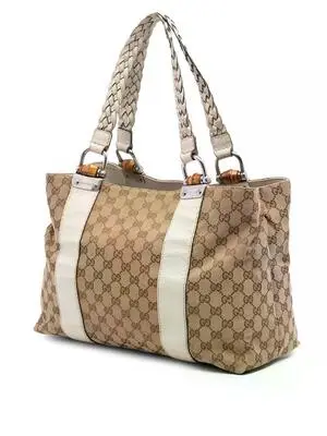 Gucci Gg Canvas Bamboo Libeccio Tote Bag