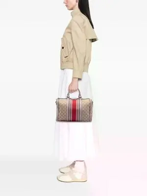 Gucci Gg Canvas Web Joy Boston Bag Satchel - Neutrals