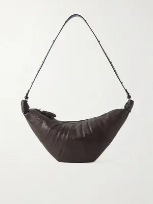 LEMAIRE Croissant Medium Studded Textured-leather Shoulder Bag - Brown