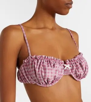 Faithfull The Brand Moana Checked Bikini Top