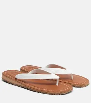 Miu Miu Embossed Thong Sandals - White