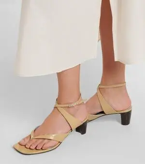 LEMAIRE Leather Thong Sandals - White