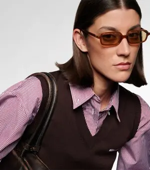 Miu Miu Logo Rectangular Sunglasses