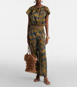 ERES Crocodile Printed Cotton Voile Top