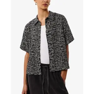 Whistles Grid-print Short-sleeved Woven Shirt
