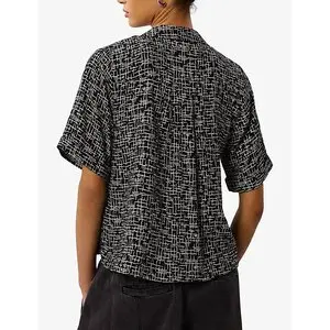 Whistles Grid-print Short-sleeved Woven Shirt