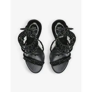Rene Caovilla Chandelier Crystal-embellished Leather Stiletto Court Shoes - Black