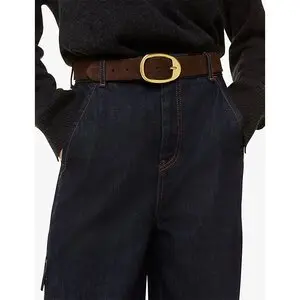 Whistles Suede Buckle Belt - Brown