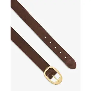 Whistles Suede Buckle Belt - Brown