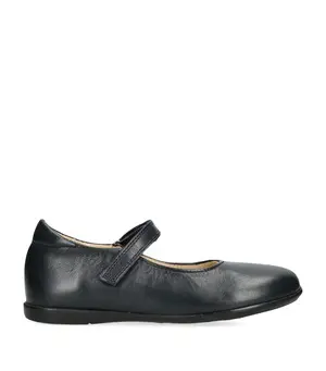 PAPOUELLI Leather Mary Jane Shoes - Navy