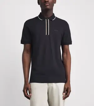 BOSS Stretch-cotton Philix Polo Shirt - Navy
