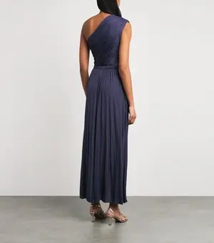 Maje One-shoulder Draped Maxi Dress - Blue