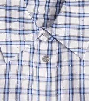Maje Checked Rhinestone Mini Shirt Dress - White