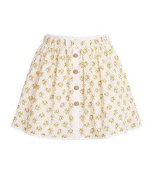 Maje Printed Button-front Mini Skirt - Yellow