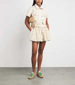Maje Printed Button-front Mini Skirt - Yellow