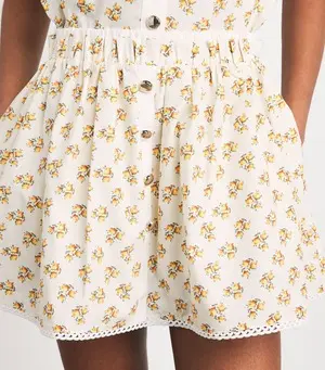 Maje Printed Button-front Mini Skirt - Yellow