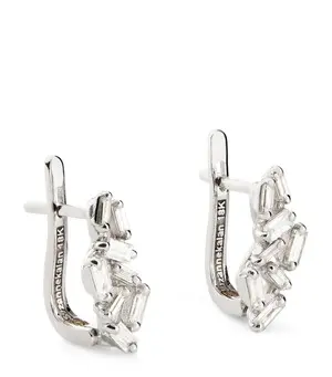 SUZANNE KALAN Gold And Diamond Classic Cluster Huggie Earrings
