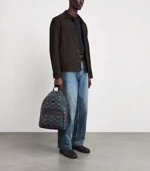 Emporio Armani Coated Canvas Eagle Motif Backpack