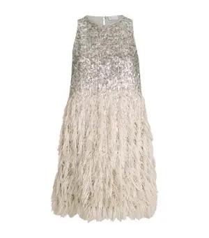 Brunello Cucinelli Sequin-embellished Dégradé Mini Dress - Grey