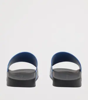 Burberry Checked Slides - Blue