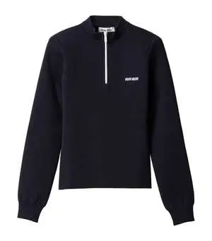 Miu Miu Wool Half-zip Sweatshirt - Blue