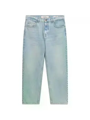 Guess Damon Logo-patch Straight-leg Jeans - Blue