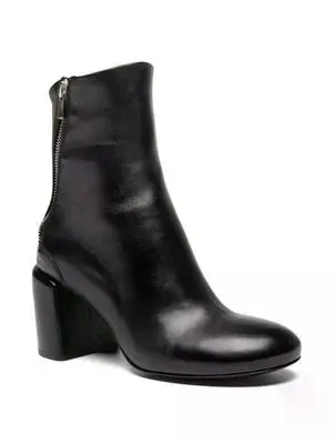 Officine Creative Felicia Zip Leather Ankle Boots - Black