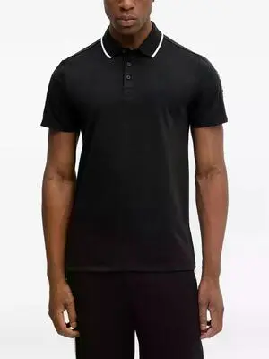 Guess Collar-trim Polo Shirt - Black