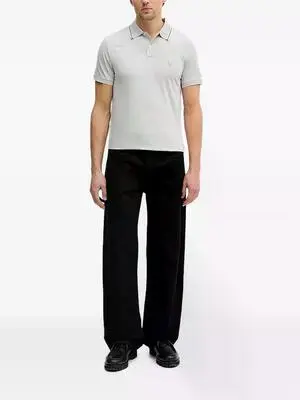 Guess Nolan Textured Logo Polo Shirt - Grey