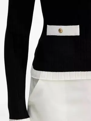 Guess Ribbed Buttoned Knit V-neck Sweater