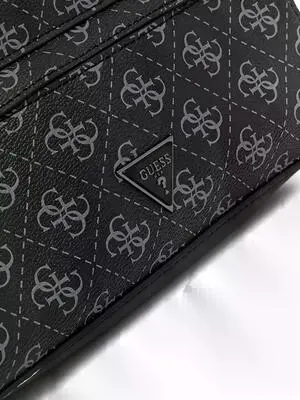Guess Milano Monogrammed Wash Bag - Black