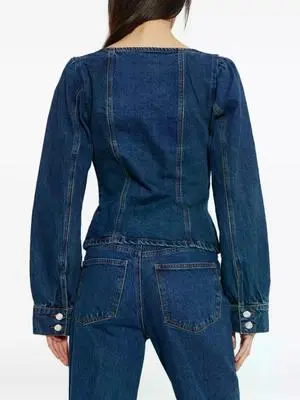 GESTUZ Indigo Square Neck Denim Jacket