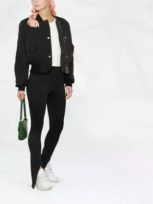 Calvin Klein Logo-embroidered Cuff-zip Leggings