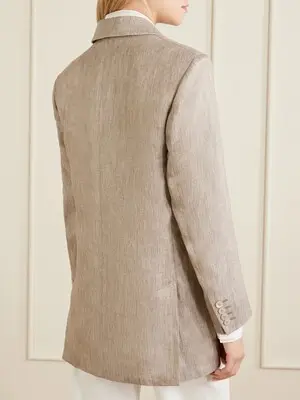 Max Mara Double-breasted Linen Blazer - Neutrals