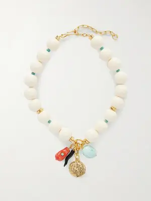LIZZIE FORTUNATO Blanca Gold-tone, Turquoise And Agate Beaded Necklace - Multi
