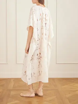 Loretta Caponi Atrani Embroidered Midi Dress