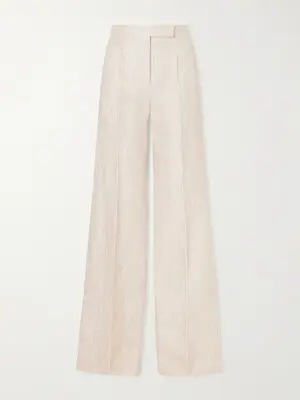 Max Mara Linen Wide-leg Tailored Trousers - Neutrals