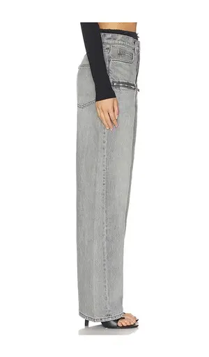Alexander Wang Silk Prestyle Float Jeans With Horizontal Zips - Grey