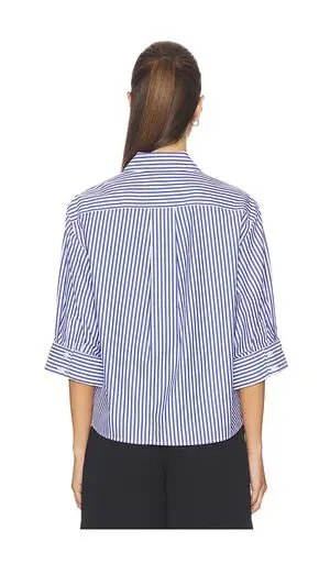 Rag & Bone Lucia Stripe Poplin Shirt - Navy