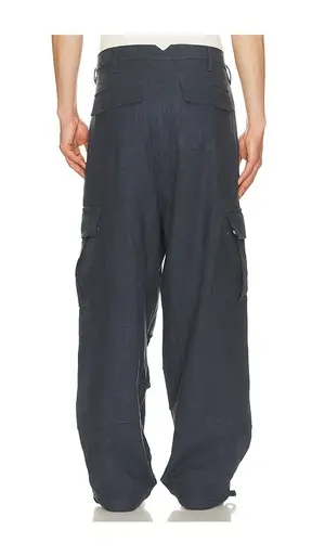 Rhude Linen Cargo Pants - Navy