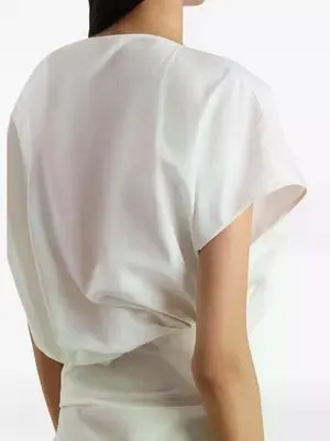 Khaite Asymmetrical Draped Poplin Dress