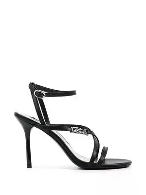 Karl Lagerfeld Logo Strap Stiletto Sandals