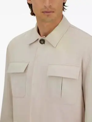 Herno Flap-pockets Cotton Shirt Jacket - Neutrals